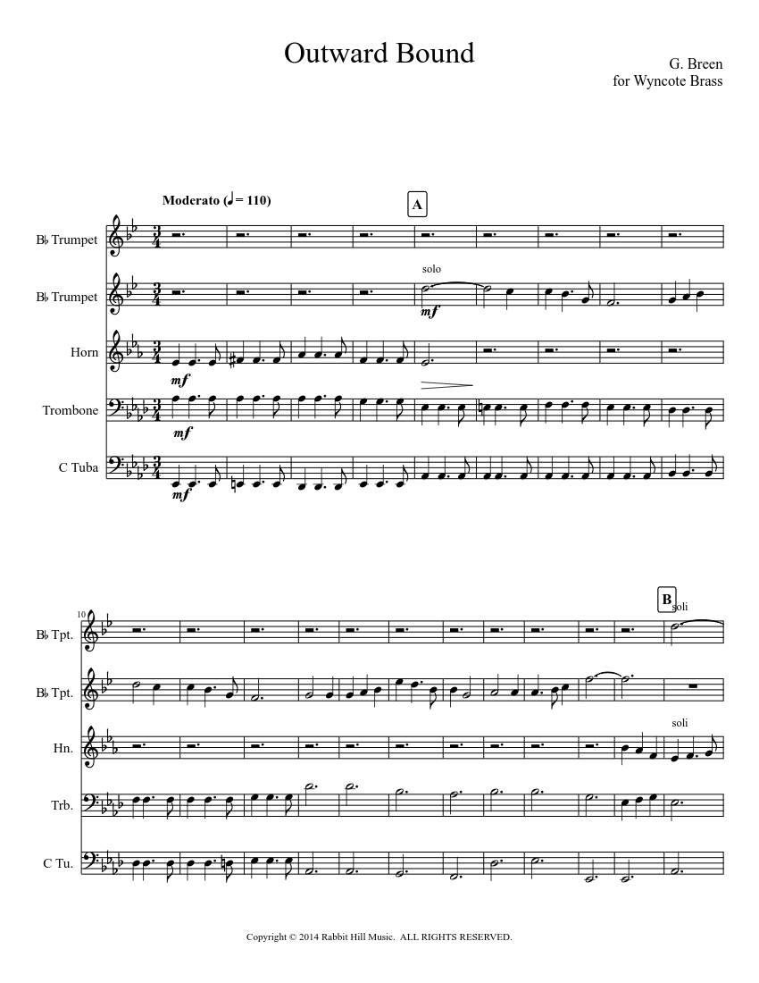 Outward Bound Sheet music for Trombone, Tuba, Trumpet other (Mixed ...