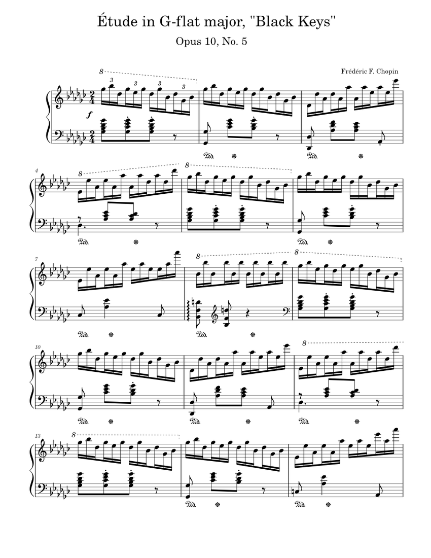 Études, Op.10 – Frédéric Chopin , No. 5 (Black Keys) Sheet music for ...
