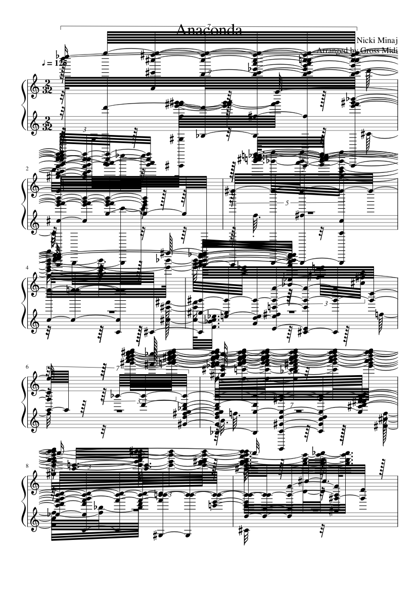 Anaconda - Nicki Minaj Sheet Music for Piano (Solo) | MuseScore.com