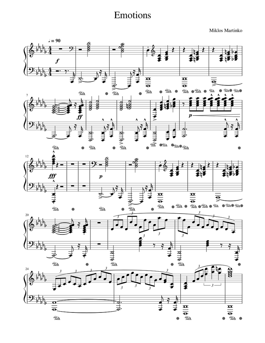 Emotions Sheet music for Piano (Solo) | Musescore.com