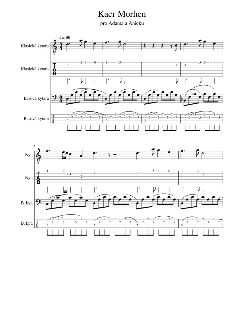 Kaer Morhen from Witcher Sheet music for Guitar, Bass guitar (Mixed ...