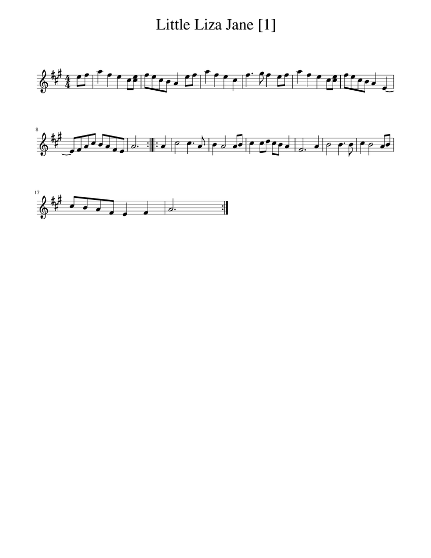 Little Liza Jane Sheet music for Piano (Solo) Easy | Musescore.com