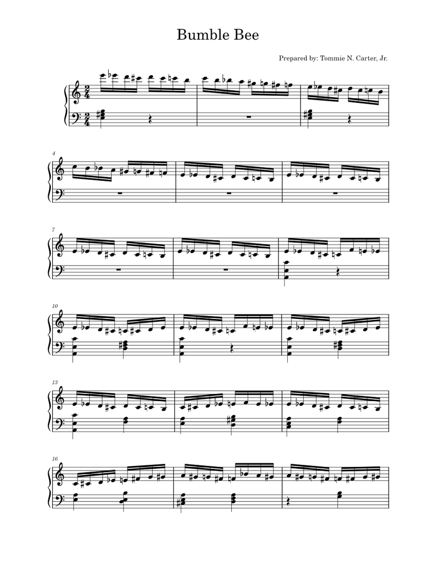 Bumble_Bee Sheet music for Piano (Solo) Easy | Musescore.com