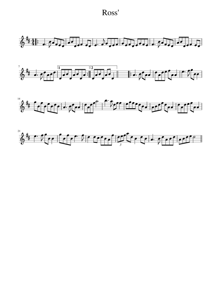 Ross' Sheet music for Piano (Solo) Easy | Musescore.com