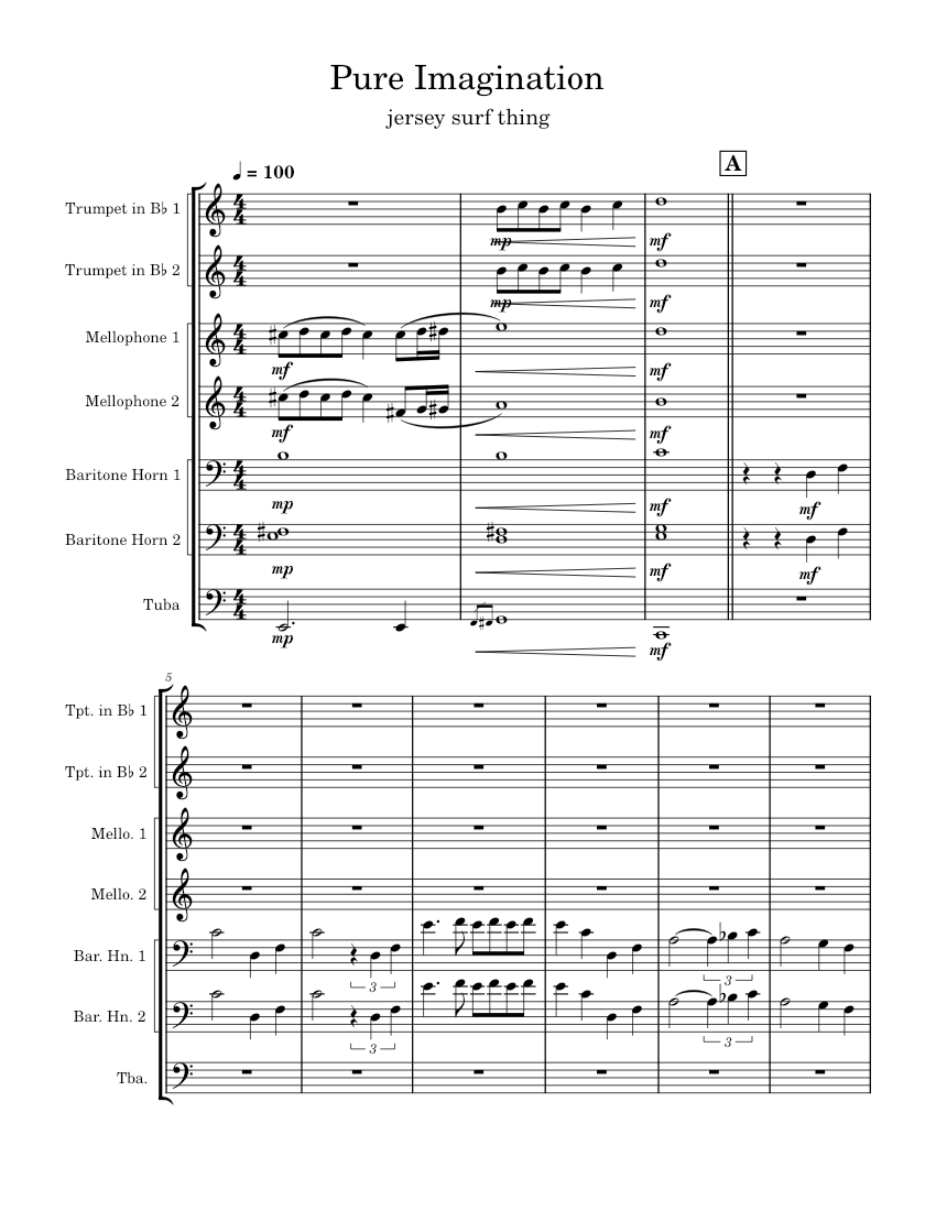 Pure Imagination – DCI Sheet music for Tuba, French horn, Trumpet other (Marching Band ...
