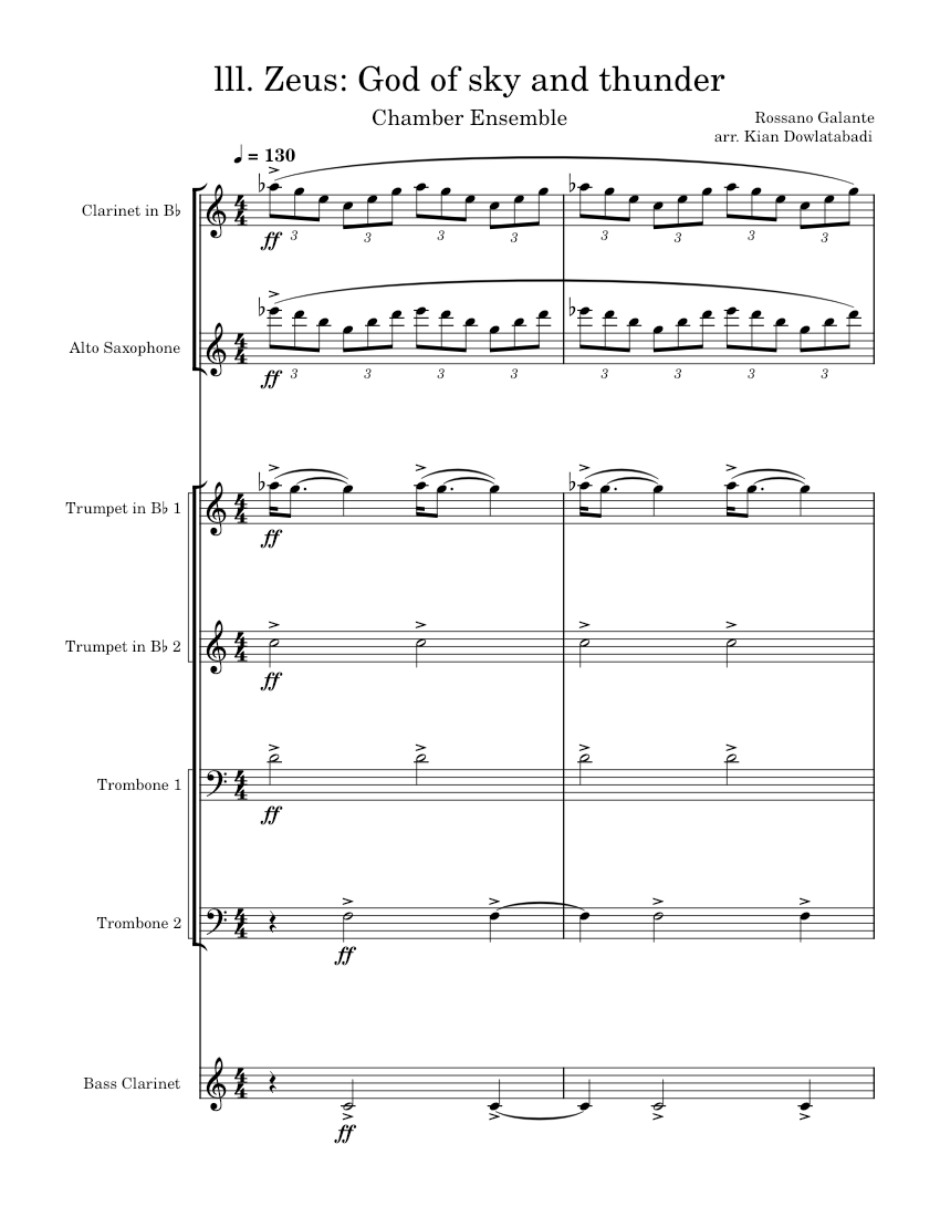 Lexicon of the Gods Mov. 3: Zeus: God of Sky and Thunder Sheet music ...