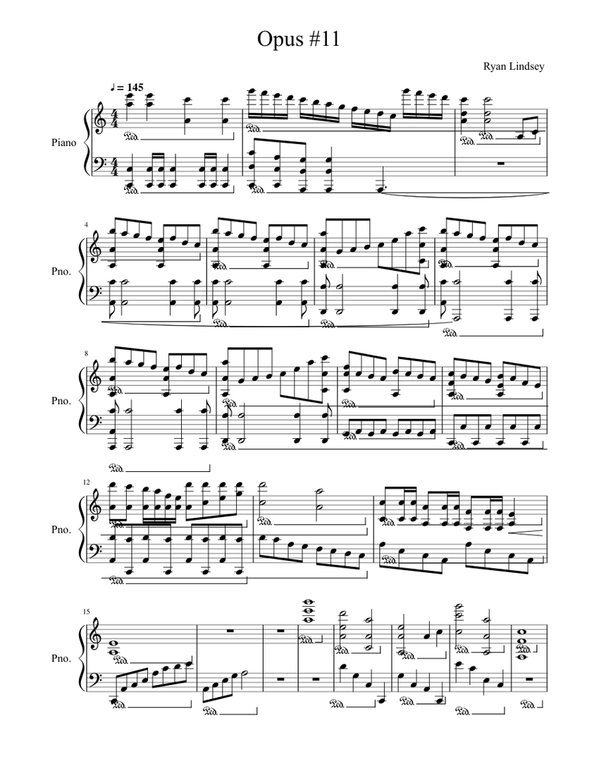 Opus #11 Sheet music for Piano (Solo) | Musescore.com