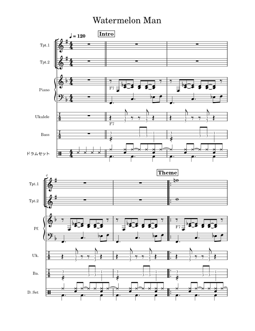 Watermelon man – Herbie Hancock Sheet music for Piano, Trumpet in b ...