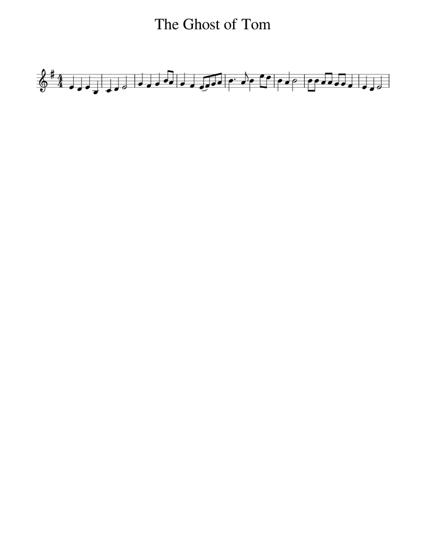 The Ghost of Tom Sheet music for Piano (Solo) | Musescore.com
