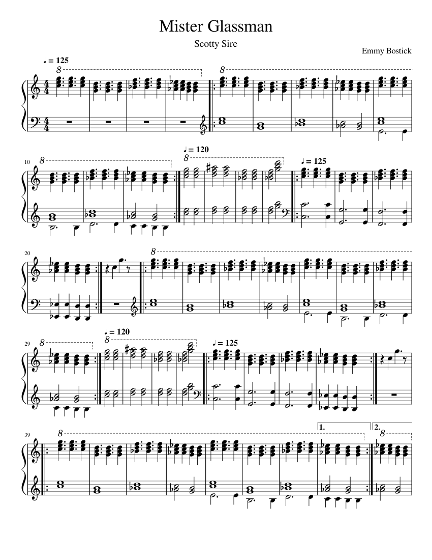 Mister Glassman Sheet music for Piano (Solo) | Musescore.com