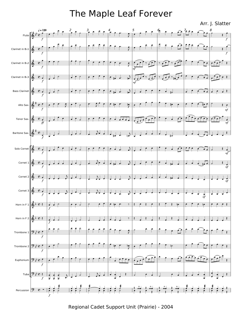 The Maple Leaf Forever Sheet music for Trombone, Cornet, Euphonium ...