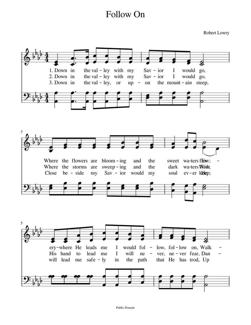Down in the valley with my Savior I will go (Lowry) - Robert Lowry ...