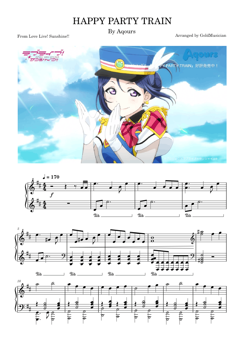 HAPPY PARTY TRAIN - By Aqours, Love Live! Sunshine!! Sheet Music for ...
