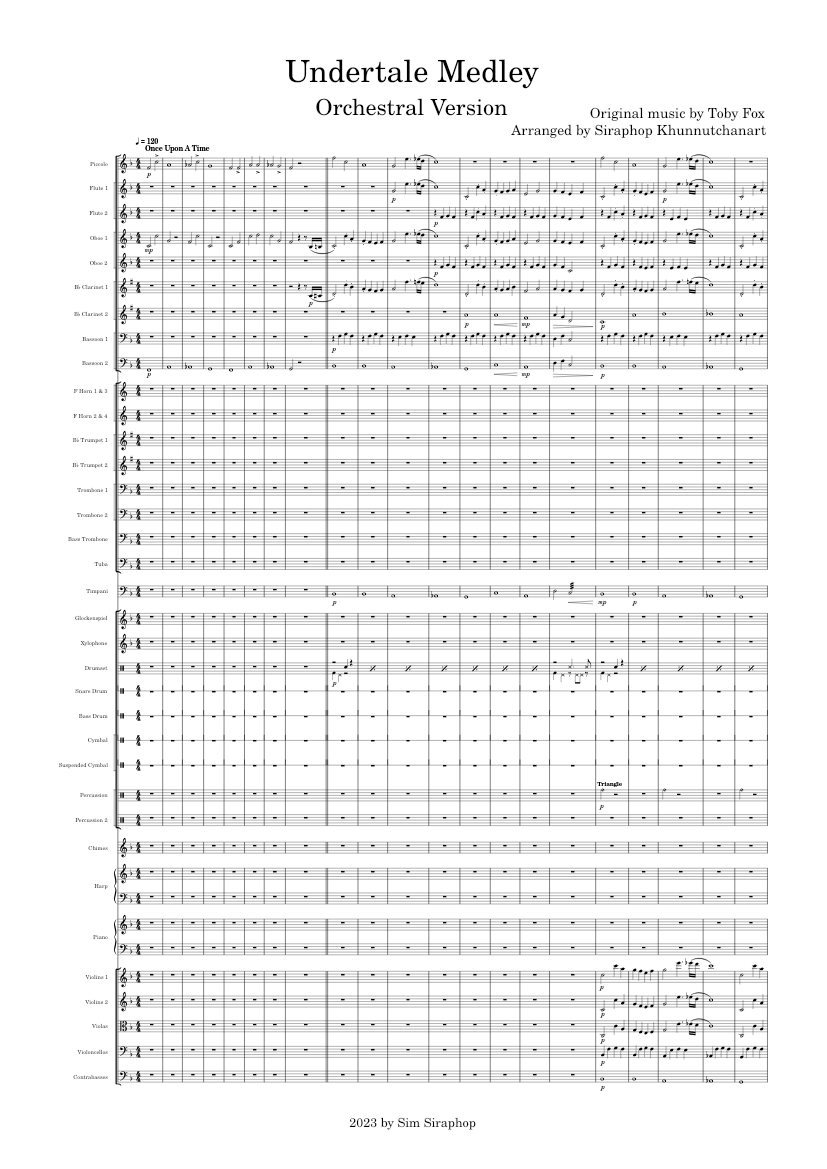 Undertale Medley Sheet music for Piano, Trombone, Tuba, Trombone bass ...