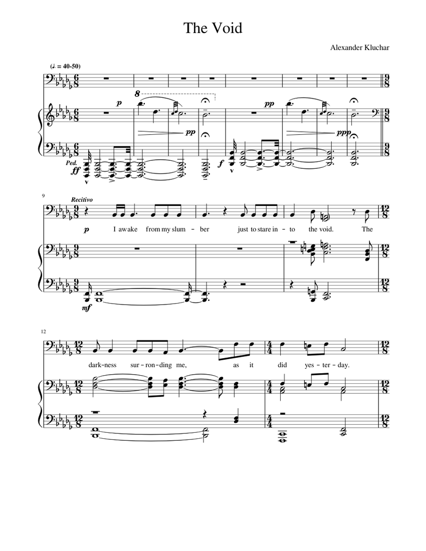 The Void Sheet music for Piano, Vocals (Piano-Voice) | Musescore.com