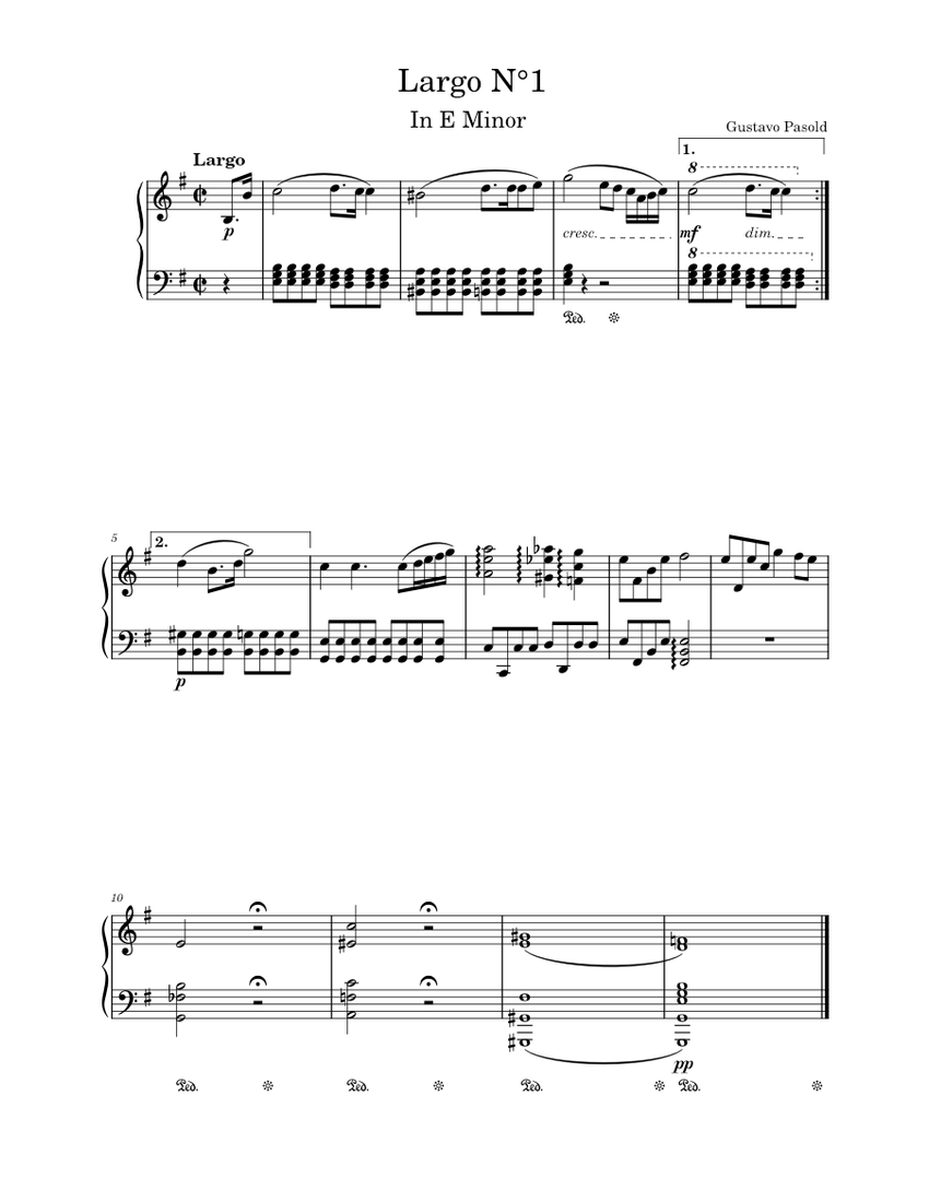 Largo N°1 Sheet music for Piano (Solo) | Musescore.com