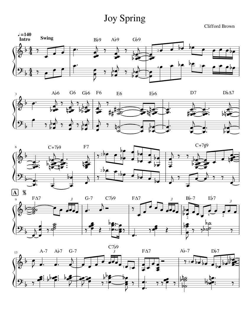Joy Spring JK Sheet music for Piano (Solo) | Musescore.com