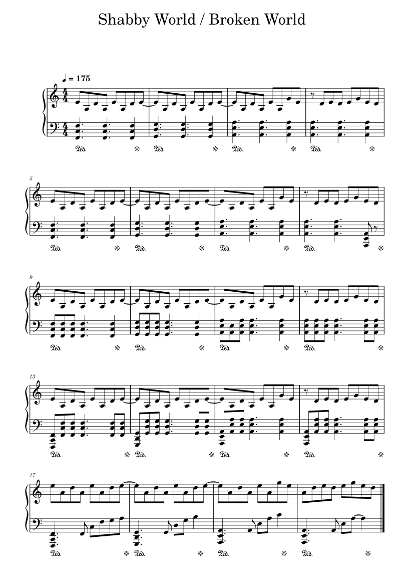 Shabby World – Misc tunes ㅤ Sheet Music for Piano (Solo) easy ...