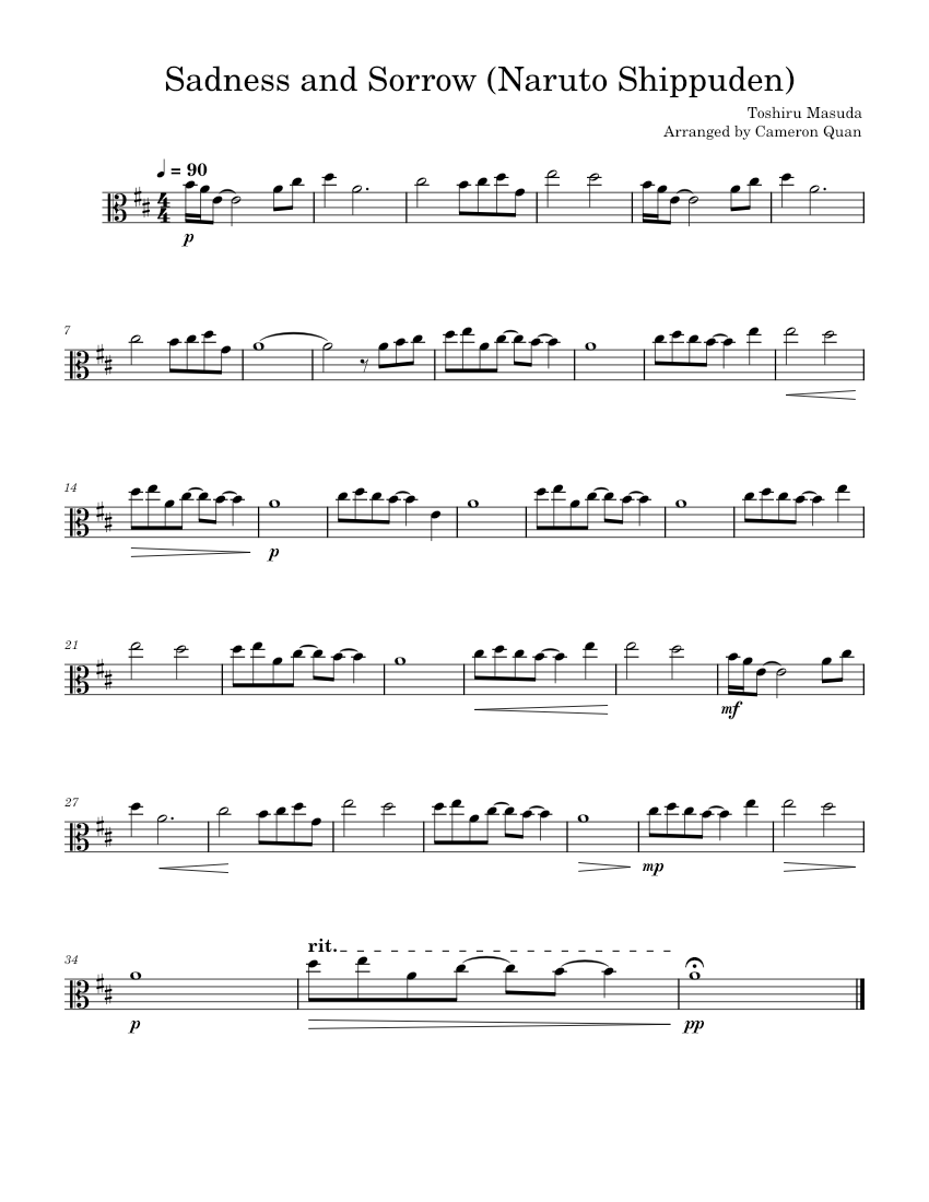 Sadness and Sorrow - Naruto – Toshiro Masuda Sadness and Sorrow-Naruto ...