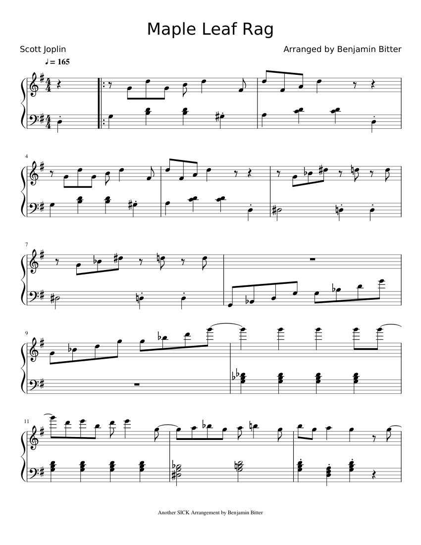 Maple Leaf Rag Sheet music for Piano (Solo) | Musescore.com