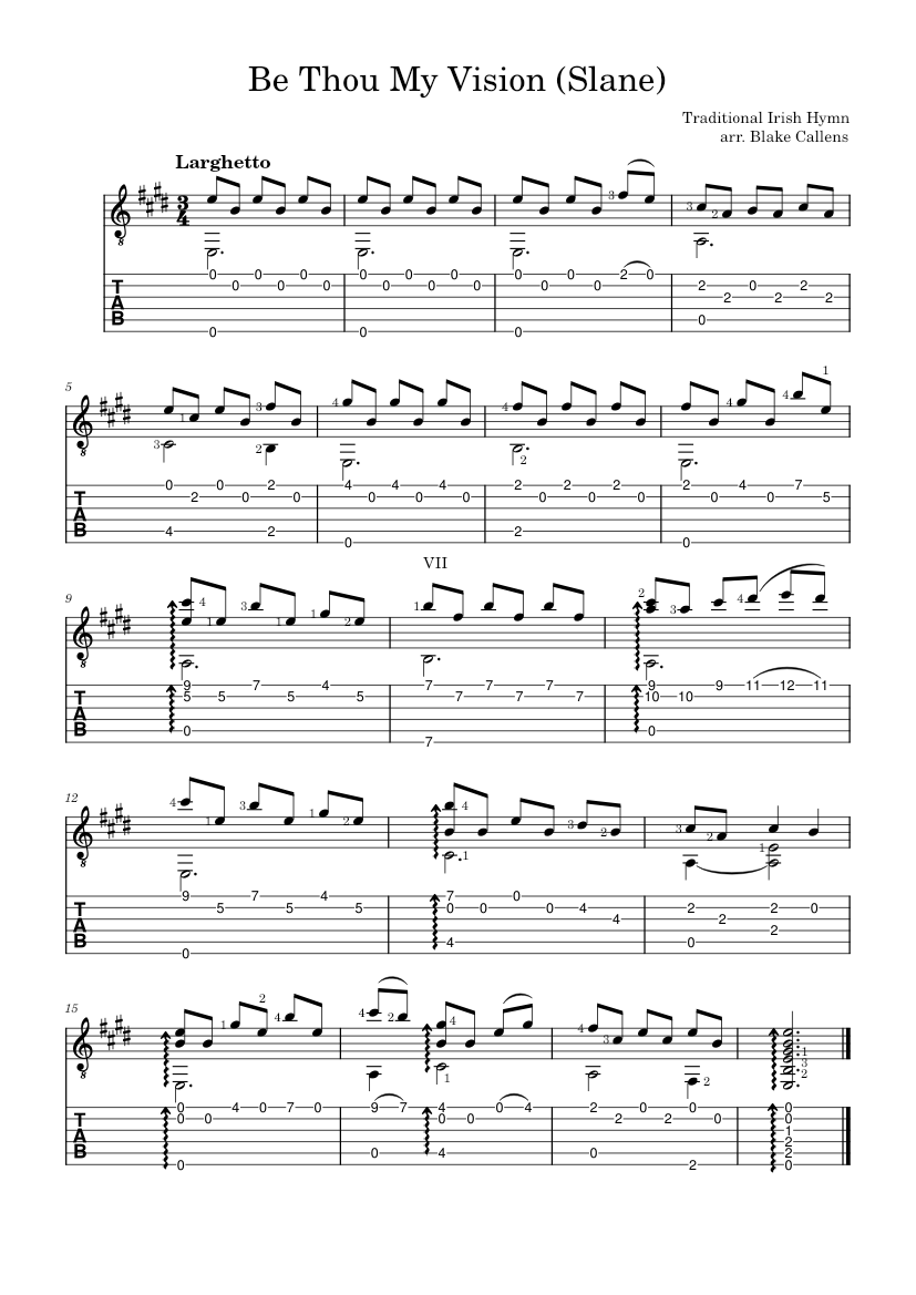 Be Thou My Vision (Slane) - Solo Guitar Sheet Music and Tab for Guitar ...