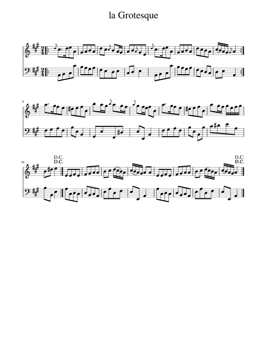 la Grotesque Sheet music for Piano (Piano Duo) | Musescore.com