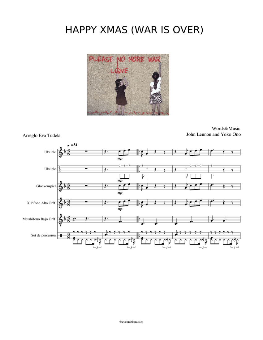 Happy Xmas (War Is Over) – John Lennon HAPPY XMAS WAR IS OVER Sheet ...
