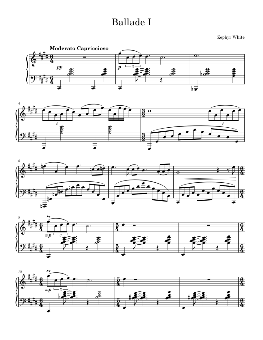 Ballade I Sheet music for Piano (Solo) | Musescore.com