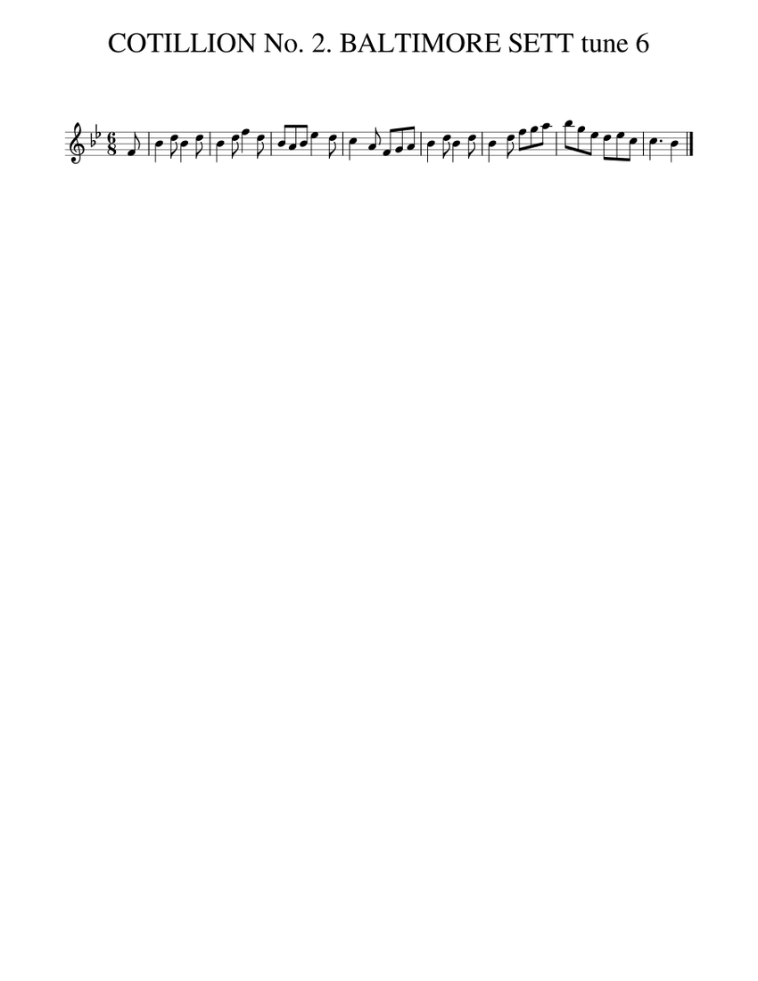 COTILLION No. 2. BALTIMORE SETT tune 6 Sheet music for Piano (Solo ...