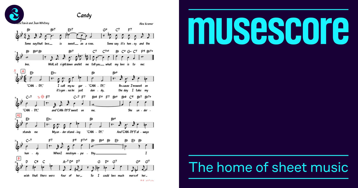 Candy (Lead sheet with verse and lyrics ) Sheet music for Piano (Solo ...