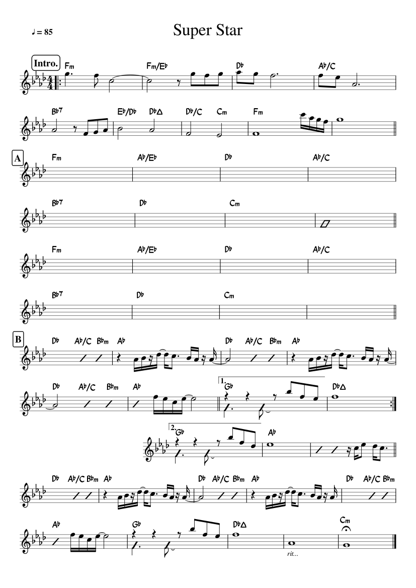 SUPER STAR Sheet music for Vocals (Solo) | Musescore.com