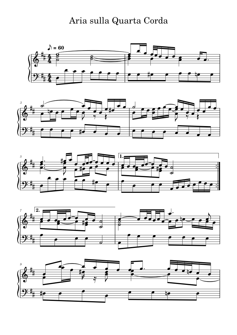 Aria sulla quarta corda – Johann Sebastian Bach Aria sulla Quarta Corda ...