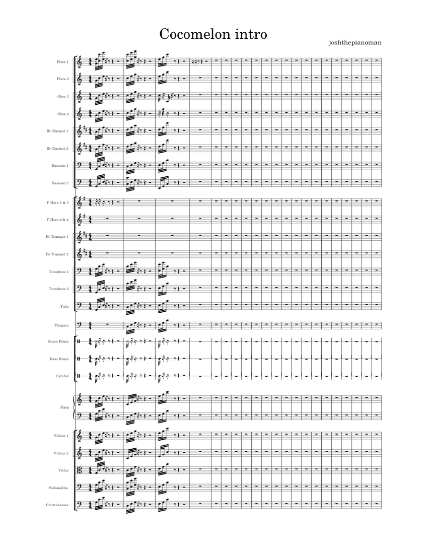 Cocomelon Intro Song – Cocomelon Cocomelon intro Sheet music for ...