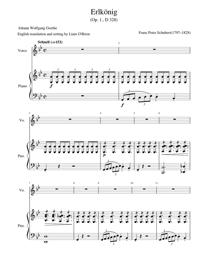 Erlkönig (The Elf King) [in English] - Franz Schubert Sheet music for ...