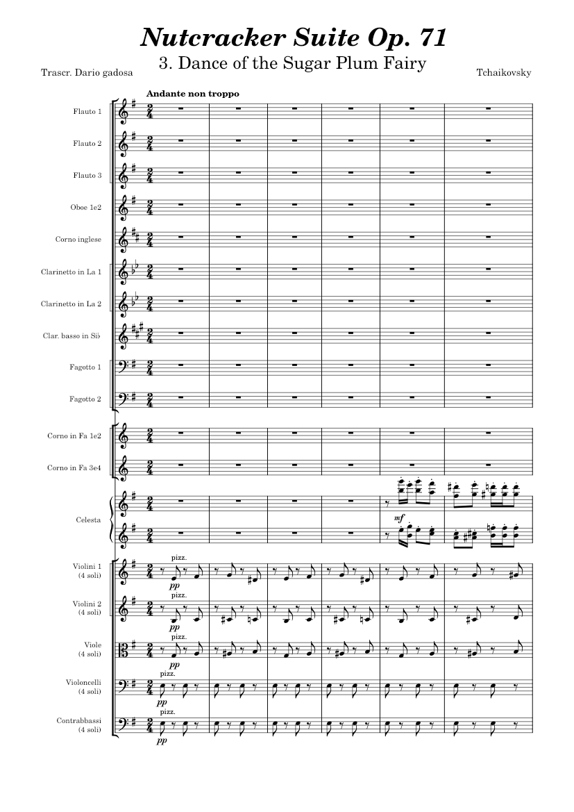 The Nutcracker 3 dance of the sugar plum fairy Sheet music for Celesta ...