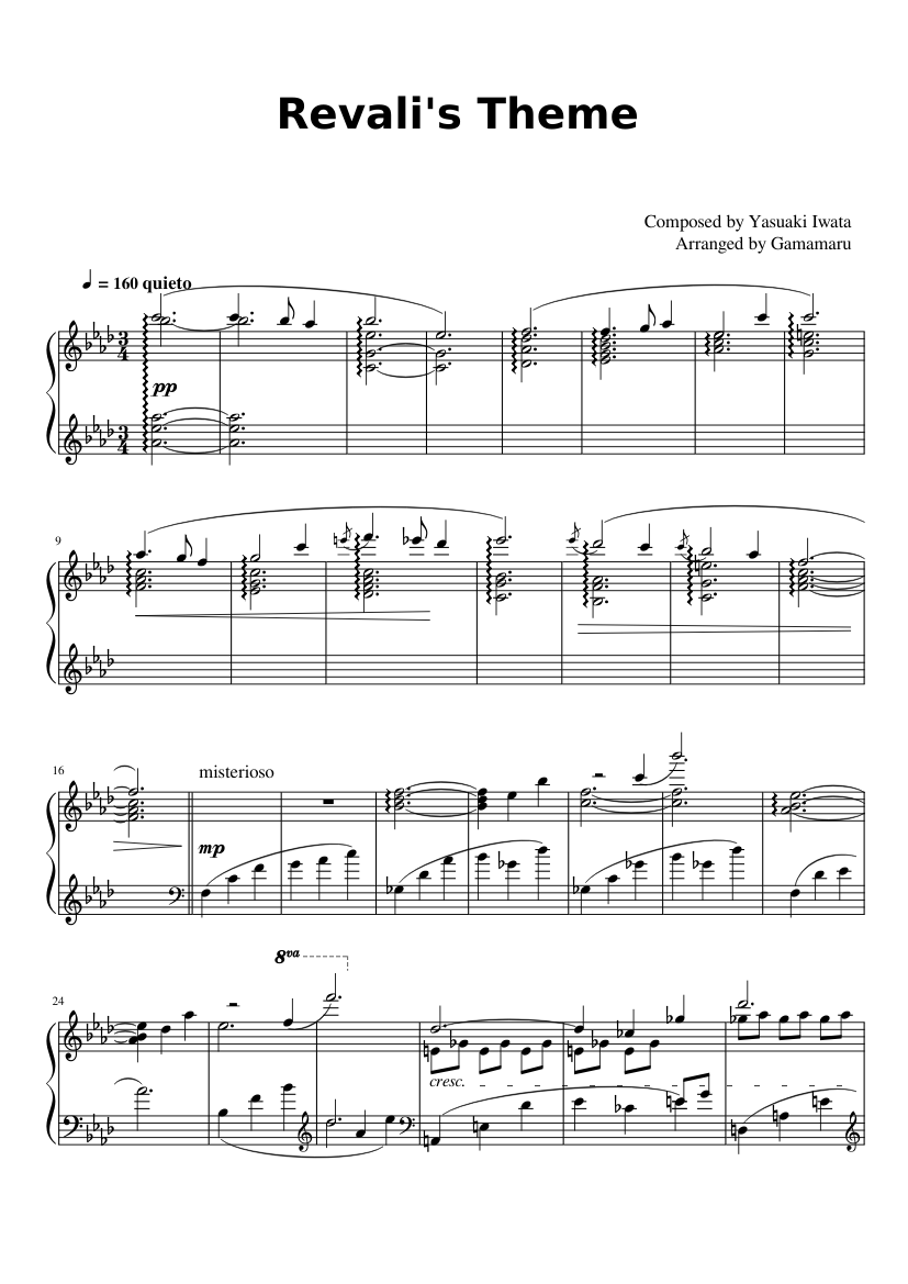 Legend Of Zelda Breath Of The Wild: Revali's Theme Sheet Music for Piano (Solo) | MuseScore.com