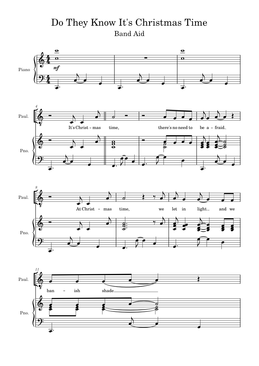 Do They Know It's Christmas Time – Band Aid Sheet Music for Piano ...