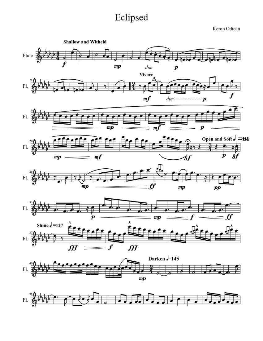 Eclipsed Sheet music for Flute (Solo) | Musescore.com