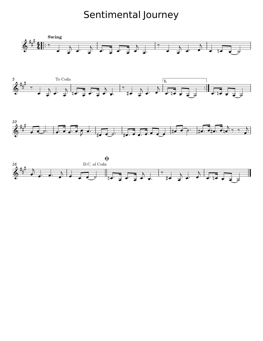 Sentimental Journey Sheet music for Piano (Solo) Easy | Musescore.com