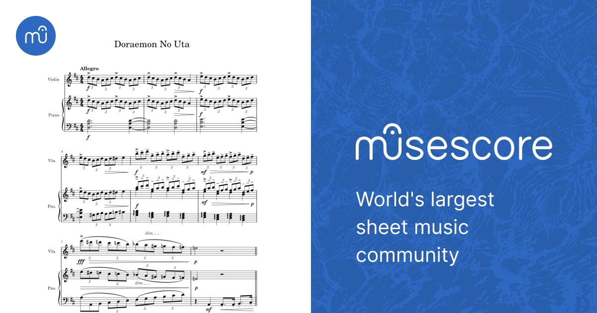 Doraemon No Uta Sheet music for Piano, Violin (Mixed Duet) | Musescore.com