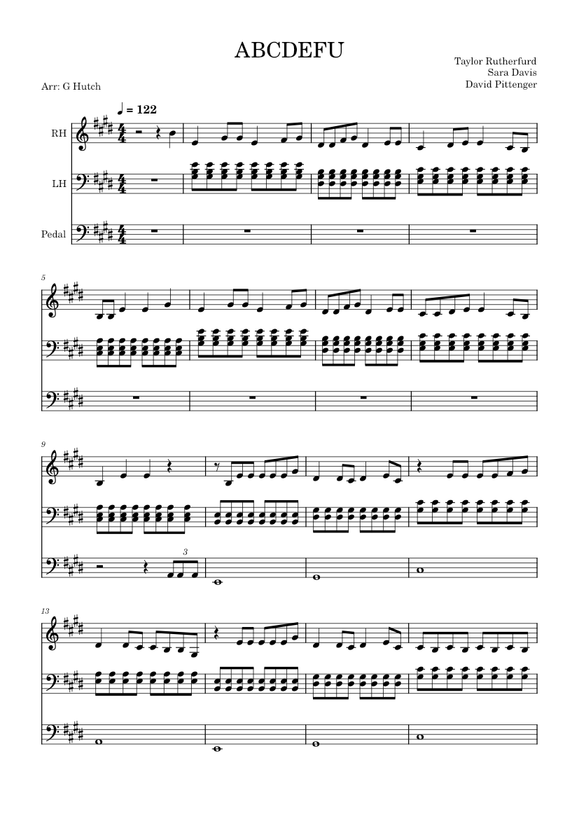ABCDEFU Sheet music for Piano (Solo) | Musescore.com