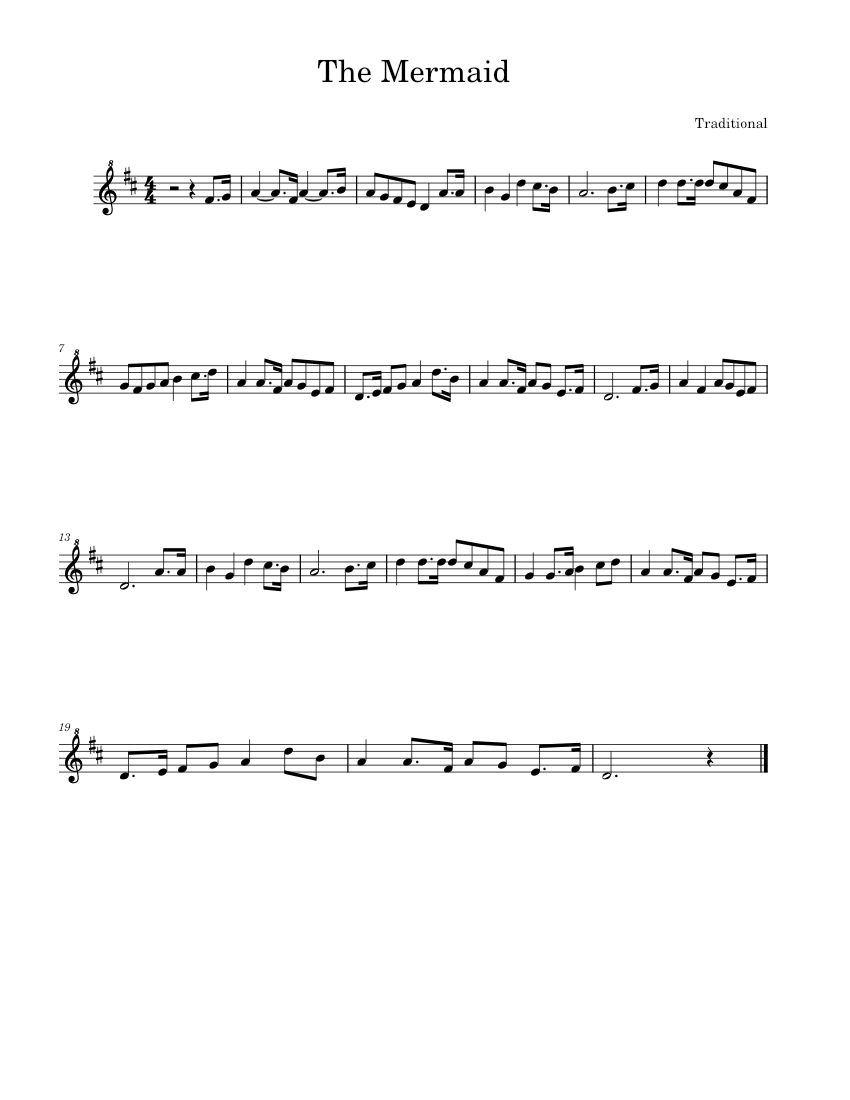 The Mermaid – Misc tunes The Mermaid – Traditional Sheet music for ...