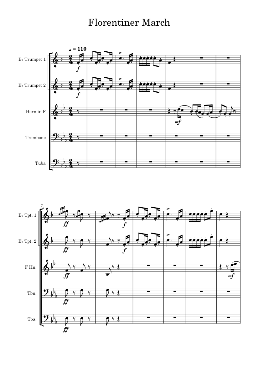Florentiner March - Brass Quintet Sheet music for Trombone, Tuba ...