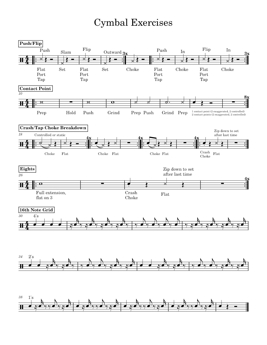 Cymbal Exercises Sheet music for Tuba (Solo) | Musescore.com