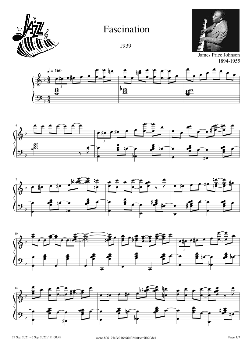 Fascination – James Price Johnson Sheet music for Piano (Solo ...