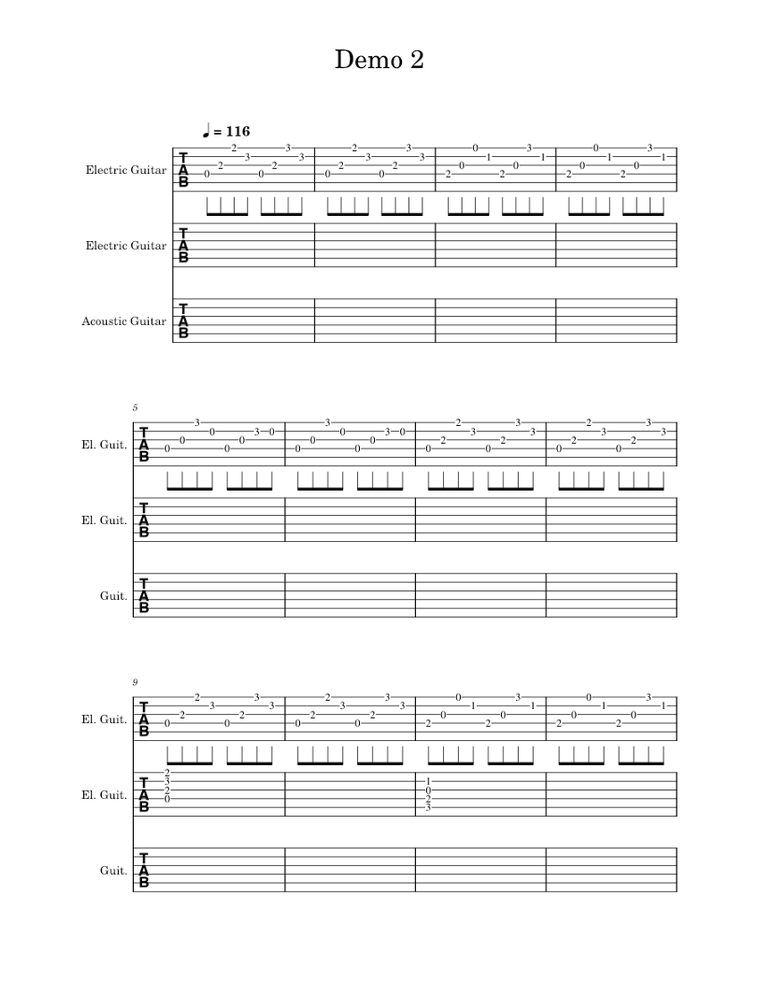 Demo 2 yeet yeet Sheet music for Guitar (A Capella) | Musescore.com