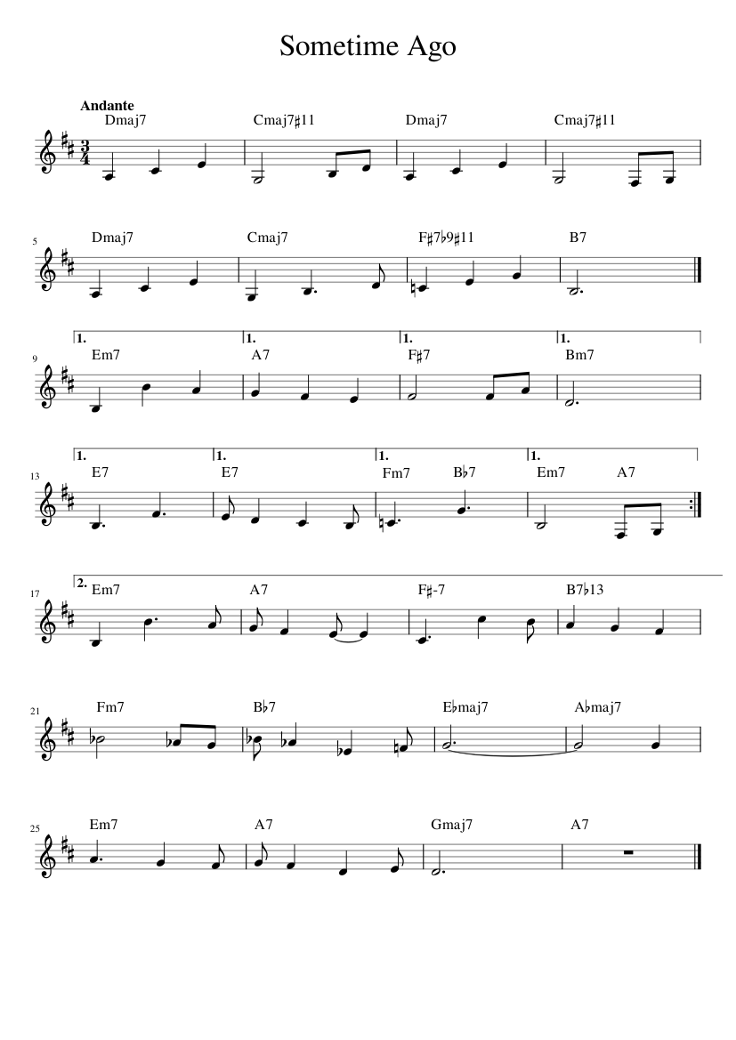 Sometime Ago Sheet music for Piano (Solo) Easy | Musescore.com