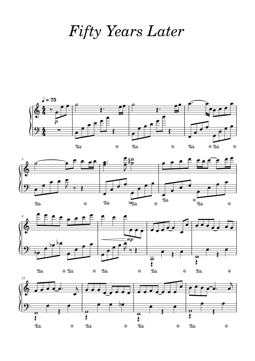 Fifty Years Later – HaiLaiAMu Sheet music for Piano (Solo) | Musescore.com