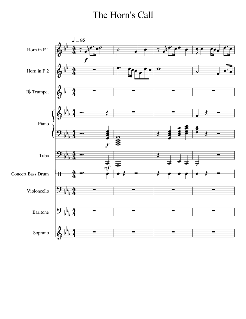 The Horn's Call Sheet music for Piano, Soprano, Tuba, Baritone & more ...