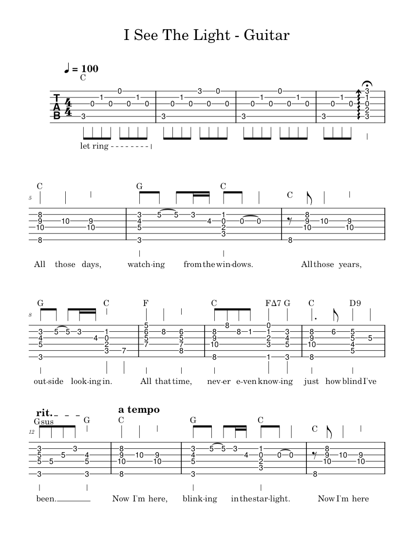I See The Light - Disney's Tangled Sheet Music and Tab with Chords for ...